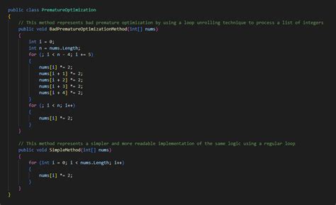 Code Smell Premature Optimisation