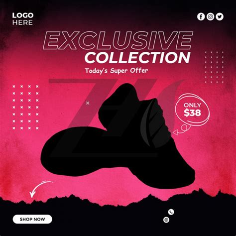 دانلود فایل لایه باز قالب پست اینستاگرام طرح کفش رنگ تیره دانلود رایگان فایل لایه باز، Psd