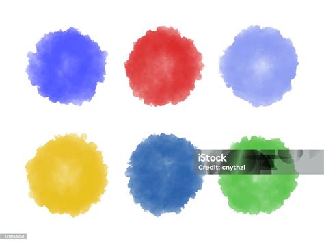 손으로 그려진 다른 색상의 수채화 브러시 스트로크 배지 라벨 및 로고 더러운 예술적 디자인 요소 벡터 일러스트레이션 수채화에 대한 스톡 벡터 아트 및 기타 이미지 Istock
