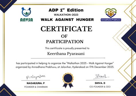 Keerthana Pyarasani On Linkedin Walkagainsthunger Adp Anvsa