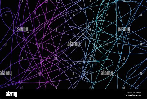 A Collection Of Colorful Doodle Lines Arranged In An Abstract Design On A Solid Black Background