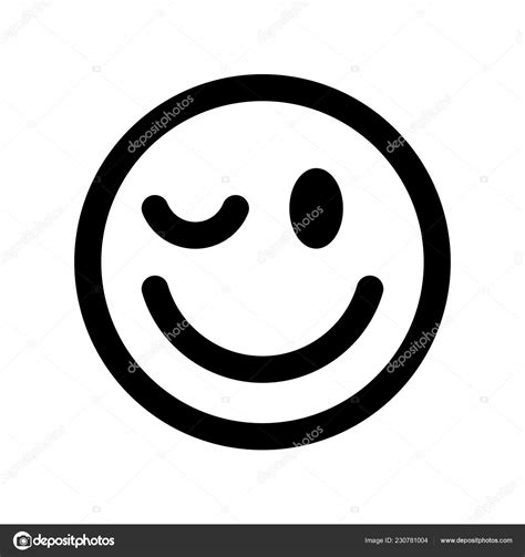 Wink Face Black And White