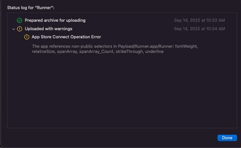 App Store Connect Operation Error The App References Non Public