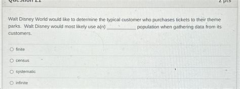 Solved Walt Disney World Would Like To Determine The Typical