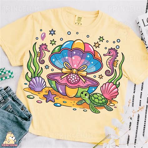 Hot Trending Cute Ocean Pearl Sea Turtle Shell Under The Sea Summer Printable Beach Art
