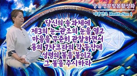 궁을영부빛몸활성화 내관반조머리의 송과체에 제3의 눈 관조의 눈을 열어 마음을 관찰하고 몸속 7차크라에 등불을 붙이면서 꾸준히 관조하라 Youtube