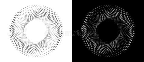 Modern Abstract Background Halftone Semicircles In Circle Form Round Logo Design Element Or