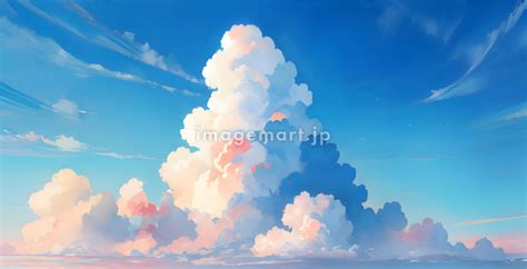 青空と雲のイラスト 夏の空 入道雲 積乱雲 AI生成画像 219578535 イメージマート