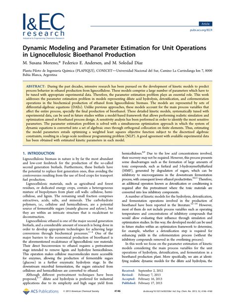 Pdf Dynamic Modeling And Parameter Estimation For Unit Operations In