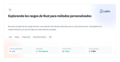 Programación En Rust Exploración De Rasgos Labex