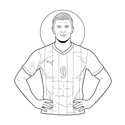 Erling Haaland Jersey Lähikuva Värityskuva Lataa Tulosta Tai Väritä Verkossa Ilmaiseksi