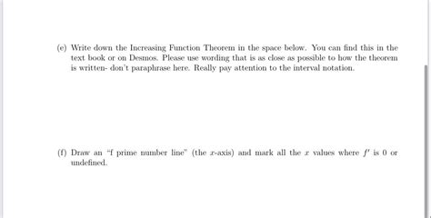 E Write Down The Increasing Function Theorem In The