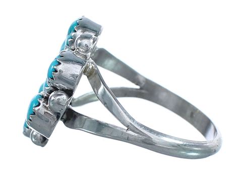 Native American Authentic Sterling Silver Turquoise Ring Size 7 14 Jx