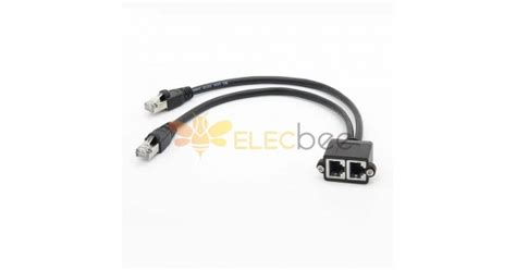Elecbee RJ Dual Ports To RJ Plug Socket Combo Connector Panel Mount Combination RJ