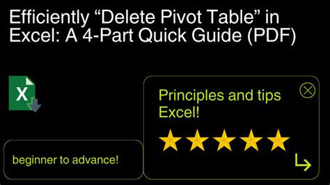 How To Delete A Pivot Table In Excel A 4 Part Quick Guide Pdf
