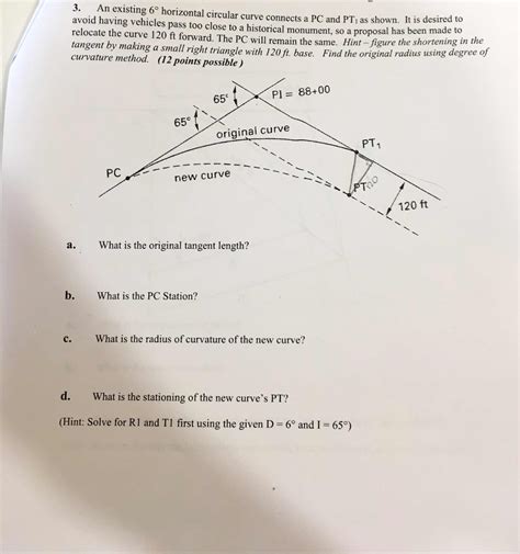 solved an existing 6 degree horizontal circular curve