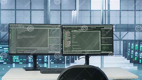 Interlinked Computers In Data Center Creating Server Network Stock