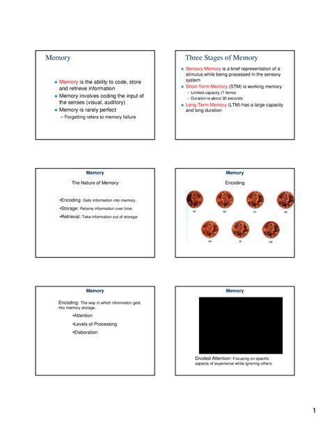 Introduction To Psychology Memory Lecture Notes Psychology Docsity