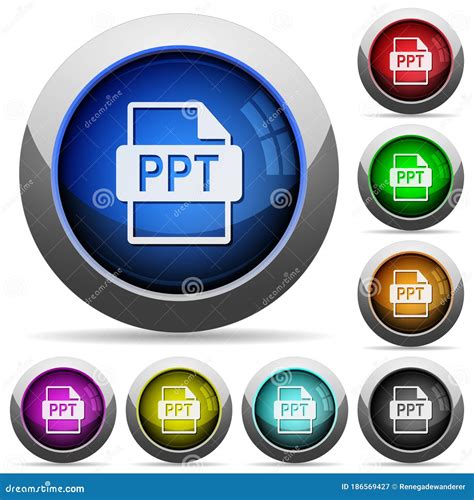Ppt File Format Glossy Buttons Stock Vector Illustration Of Extension Glass 186569427
