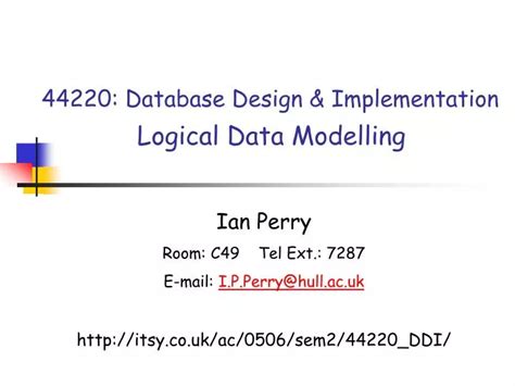 Ppt 44220 Database Design And Implementation Logical Data Modelling