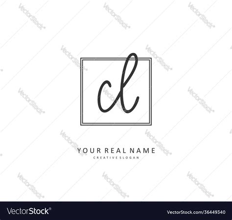 Cl Initial Letter Handwriting And Signature Logo Vector Image
