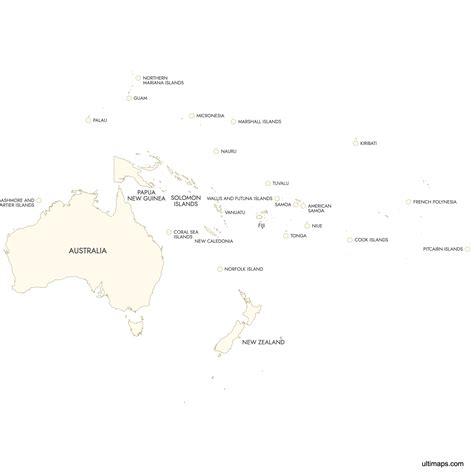 Blank Map Of Oceania Free Download — Ultimaps