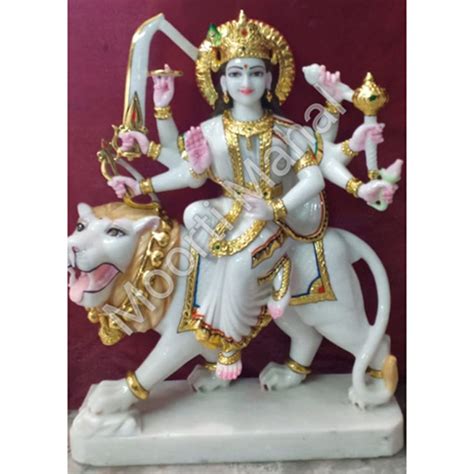 Multicolor White Marble Lord Durga Statue At Best Price In Jaipur Moorti Mahal Exim