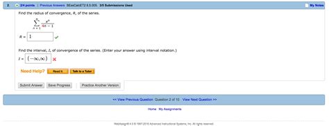 Solved Find The Radius Of Convergence R Of The Series