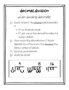 Decimal Computation Notes By Seaberg In 6th TPT