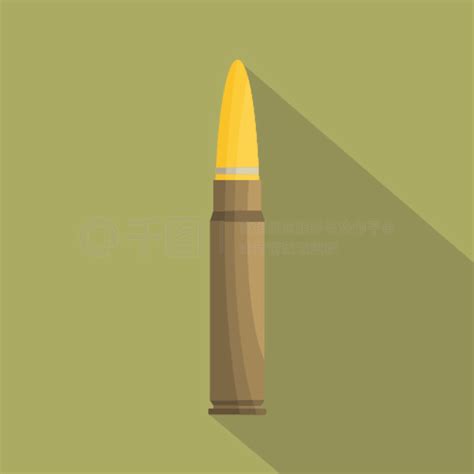 武器弹药筒图标。用于 Web 的武器弹药筒矢量图标的平面插图。武器弹药筒象，平的样式模板免费下载eps格式500像素编号41520645 千图网