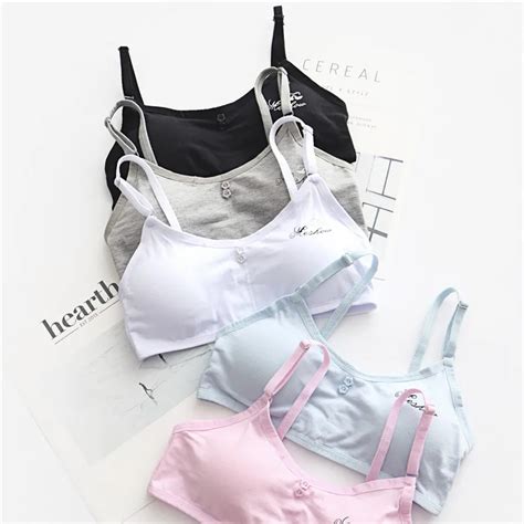 Famli нижнее белье для девочек подростков мягкий хлопковый бюстгальтер с буквенным принтом для