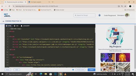 Siranjeevi T On Linkedin Day12 30daysofcode Html Css Bootsrap Ccbp Nxtwave