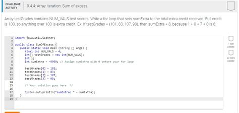 Solved CHALLENGE ACTIVITY 9 4 4 Array Iteration Sum Of Chegg