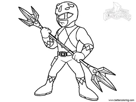 Mighty Morphin Power Rangers Coloring Pages Line Drawing Free