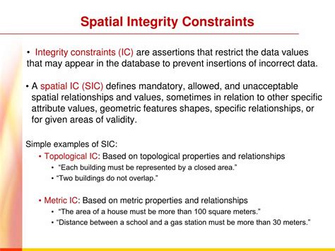 Ppt Enhancing Spatial Data Quality Through Spatial Integrity Constraints Specification