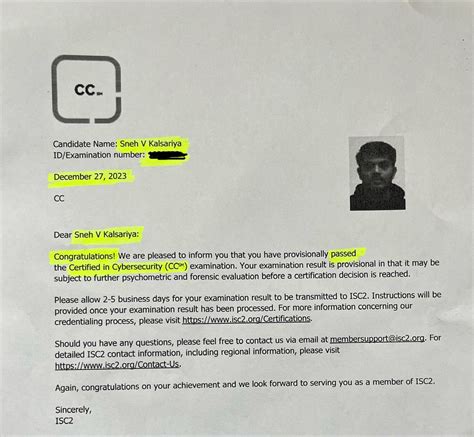 Cybersecurity Certificationachievement Isc2cc Sneh Kalsariya