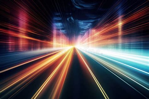 Continuous Digital Data Flow Motion Generate Ai Stock Image Image Of