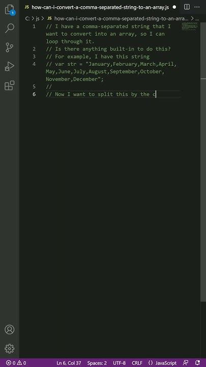 Javascript How Can I Convert A Comma Separated String To An Array Youtube