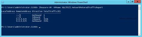 Powershell How To Retrieve Inboundoutbound Network Traffic Value From Measure Vm Command Of