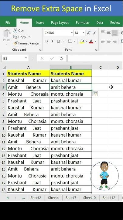 Remove Extra Space In Excel Excel Exceltutorial Exceltips Msexcel