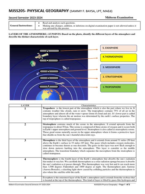 Geo Midterm Exam Pdf Atmosphere Of Earth Atmosphere
