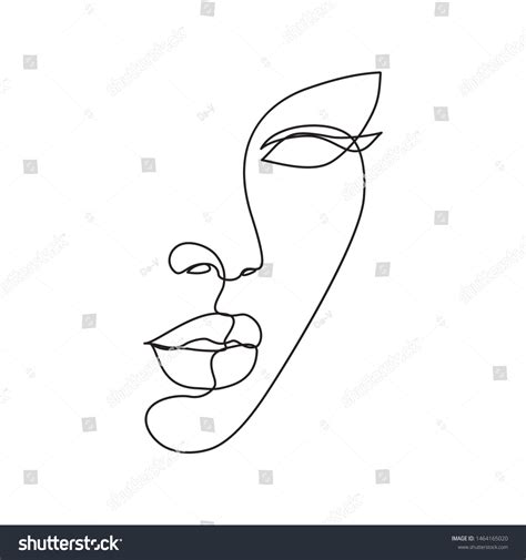 Woman Face Continuous Line Drawing Abstract Stock Vector Royalty Free