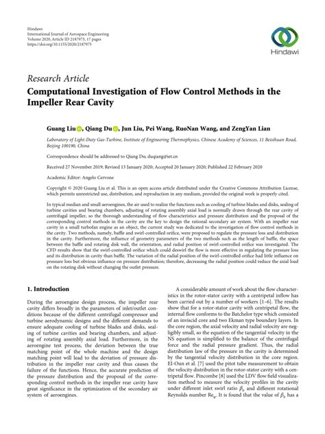 Pdf Computational Investigation Of Flow Control Methods In The