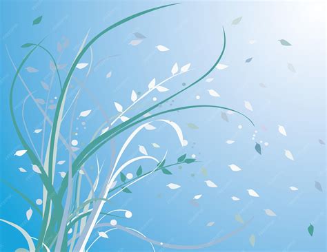 Premium Vector Grass And Twigs Bent In The Wind