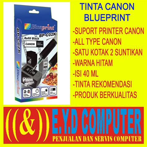 Tinta Blueprint Suntik Black Bp Printer Canon Hitam Reffil Ml Kotak Refil Isi Ulang Blue Print