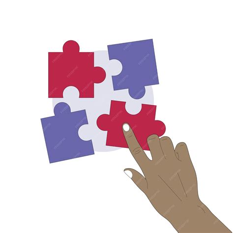 Premium Vector Hand Moves The Pieces Of Puzzle