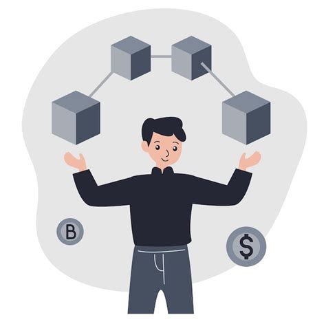 Premium Vector Blockchain Character Cartoon Vector Illustrations