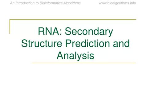 PPT RNA Secondary Structure Prediction And Analysis PowerPoint Presentation ID 4808334