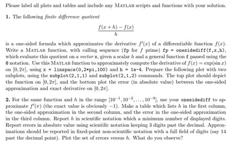 Solved Please Label All Plots And Tables And Include Any