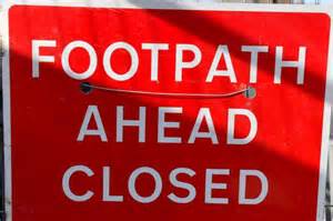 Footpaths Closed Due To Landslip